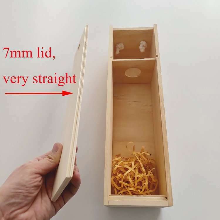 One Bottle Sliding Lid Wooden Wine Boxes
