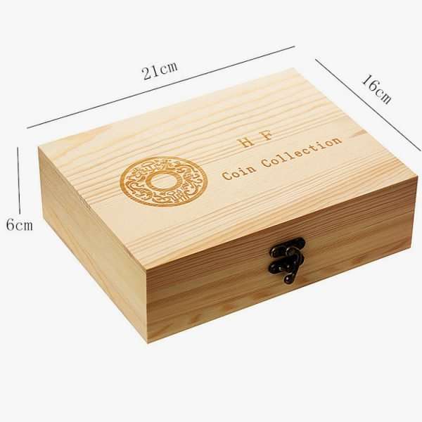 Wooden Coin Storage Box Coins Case with Lock Universal Coin Holder ...
