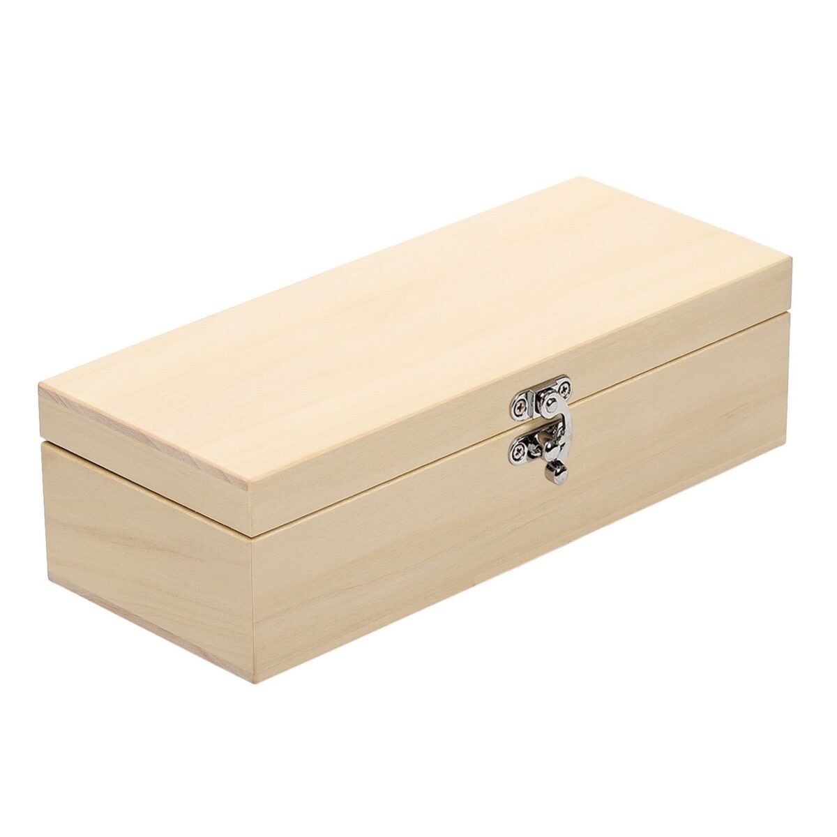 Luxury Pale Poplar Wood 3 Compartment Tea Box / Storage Box