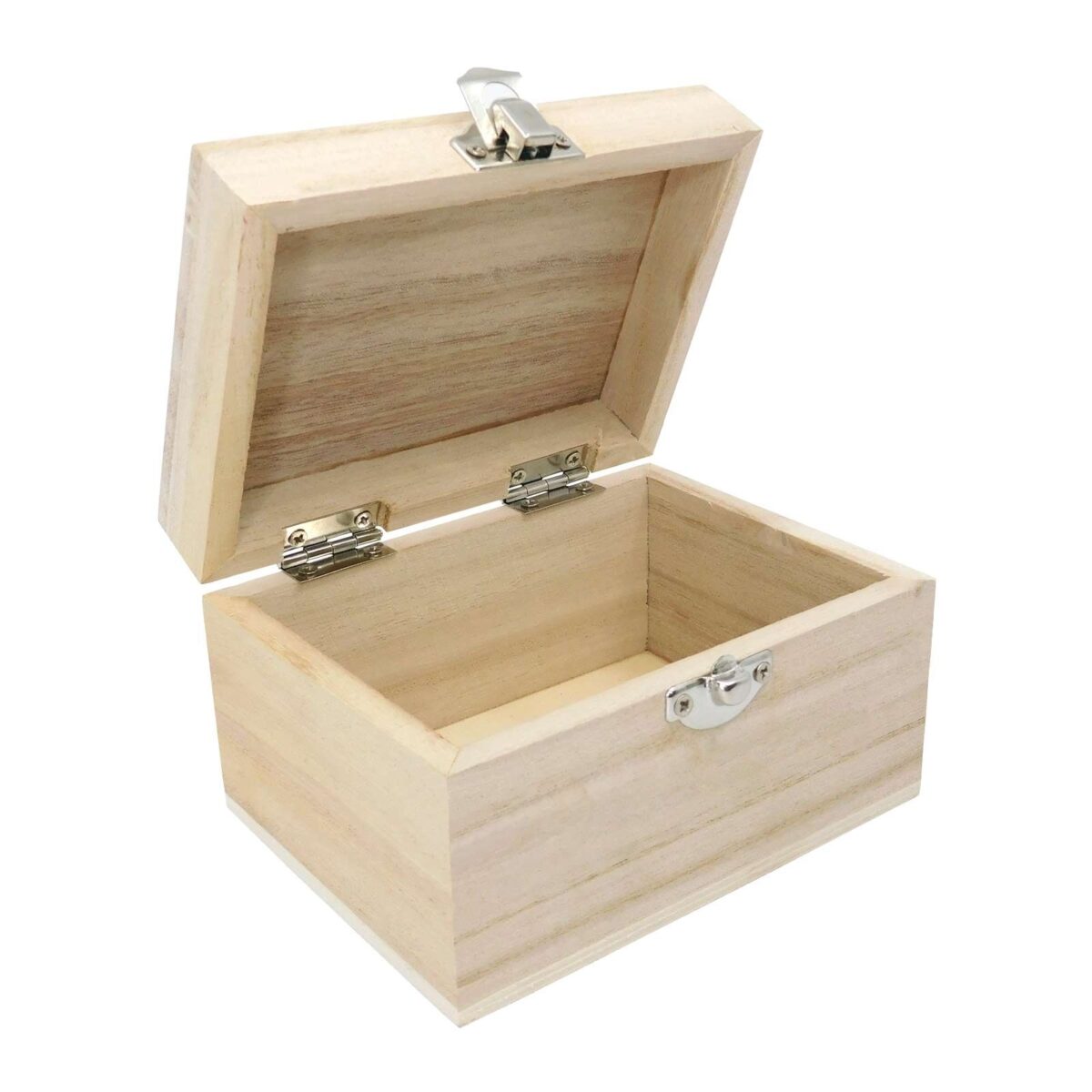 Premium Luxury Small Rectangular Wooden Box with Silver Clasp