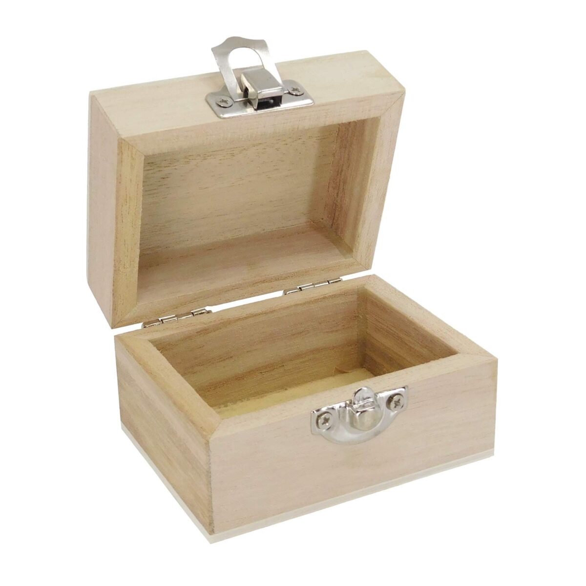 Rectangular Wooden Trinket or Favour Box with Silver Clasp
